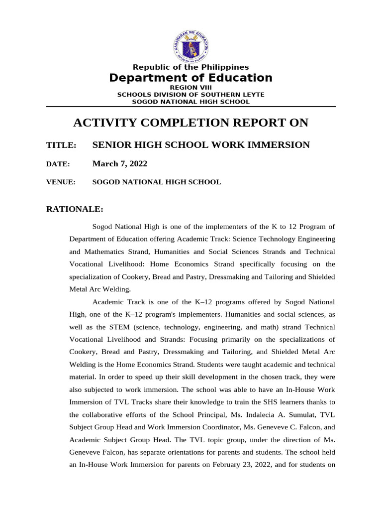 ACR WORK IMMERSION | PDF | Cognition | Behavior Modification