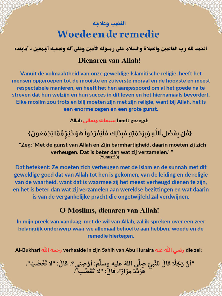 Woede en de Remedie Abu Hamam | PDF