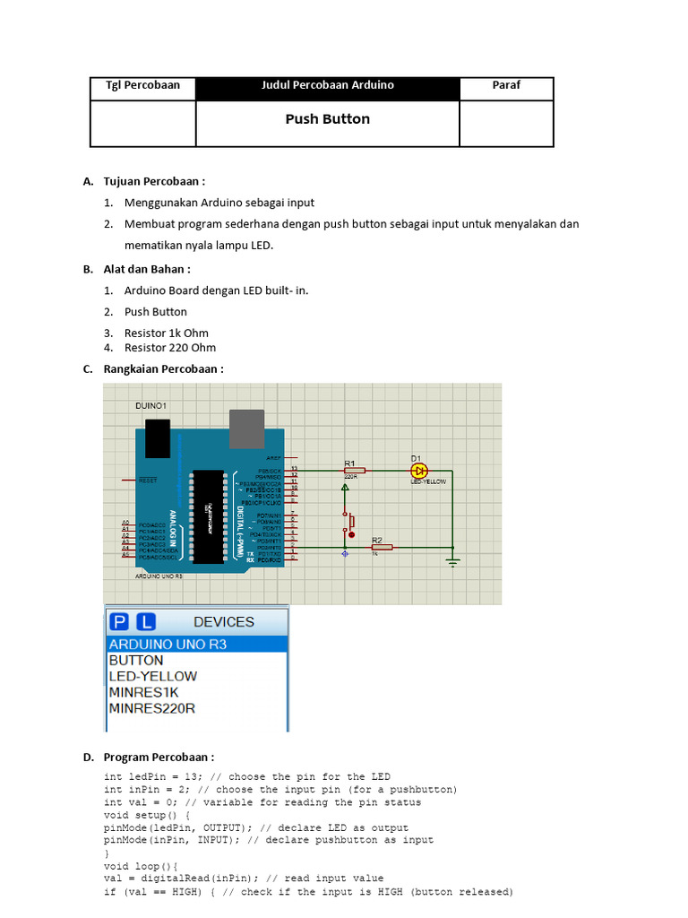 LKPD Led Push Button | PDF
