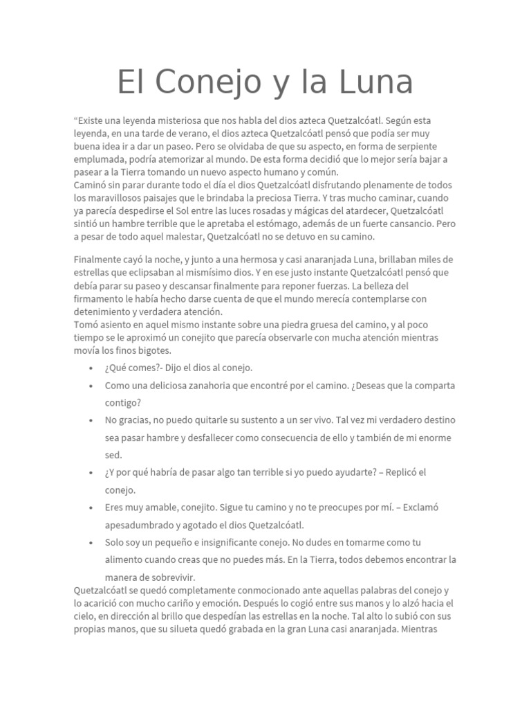 El Conejo y La Luna | PDF