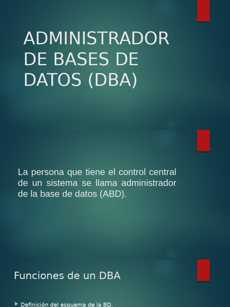 Administrador de Bases de Datos (Dba) | PDF