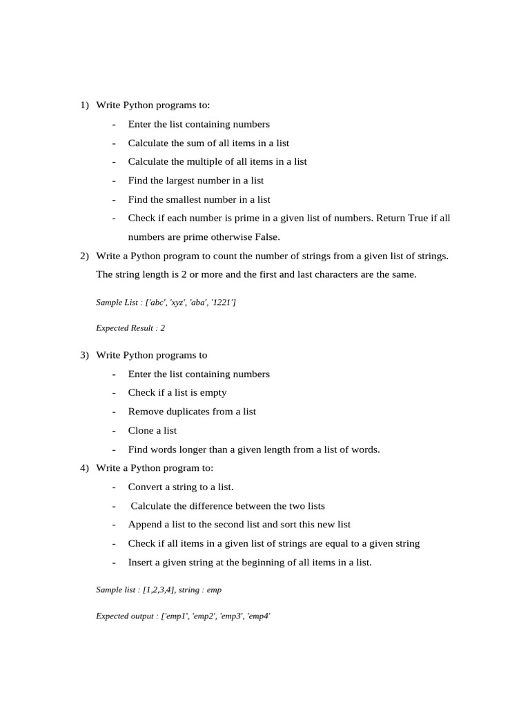 Python List Operations and Functions | PDF