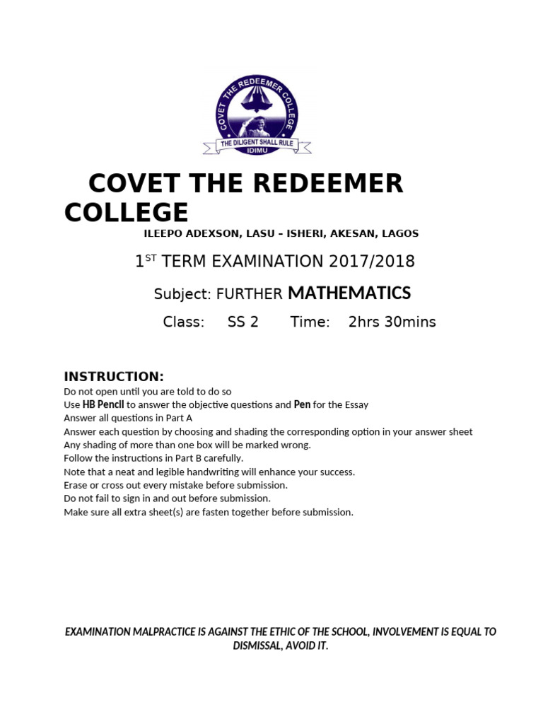 FM SS2 MATH JSI | PDF | Mathematics | Mathematical Concepts
