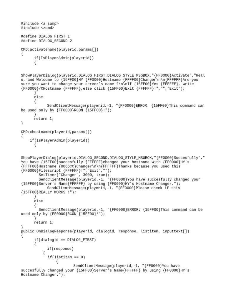 In-Game Hostname Changer (V1.0) | PDF