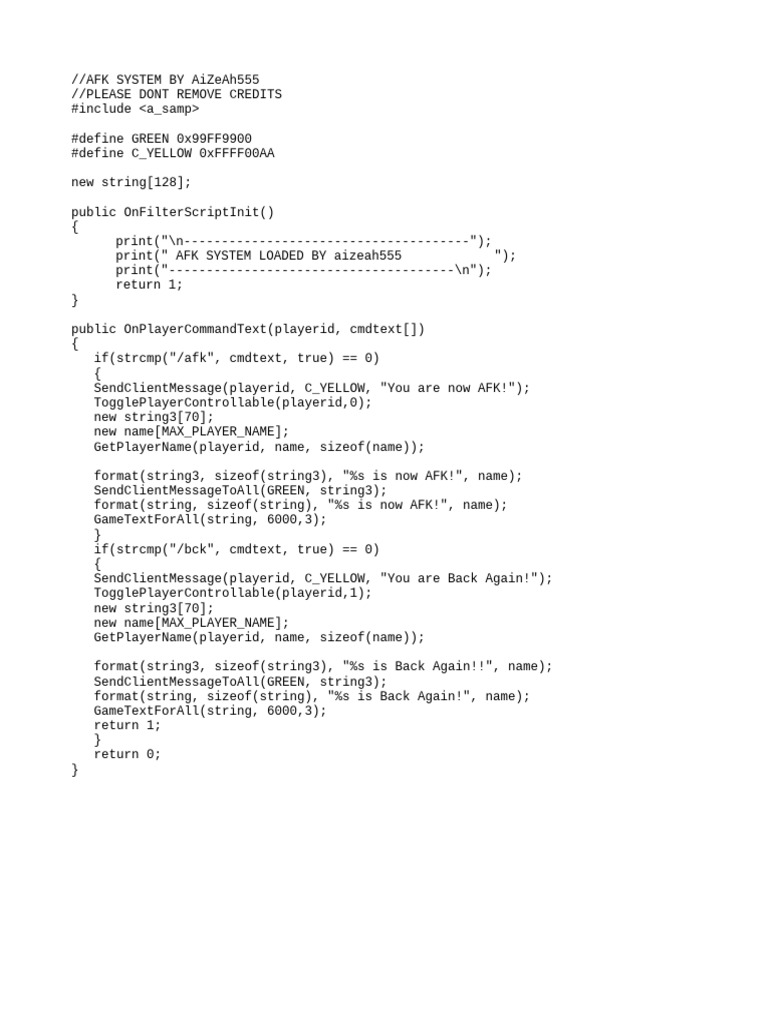 AFK System by ) - AiZeAh555 - ( | PDF