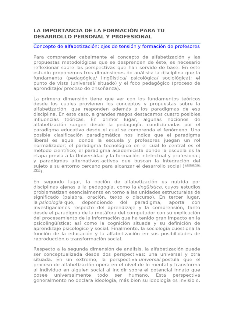 Alfabetizacion | PDF | Literatura | Aprendizaje