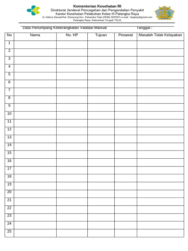 Data Penumpang Di Kedatangan Validasi Manual | PDF