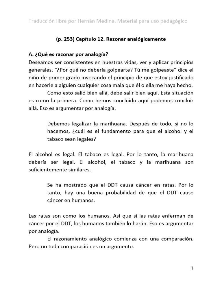 Capítulo 12 Epstein (Español) | PDF | Analogía | Argumento