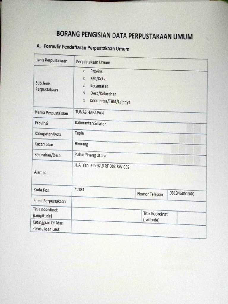 Borang Perpus PPU | PDF