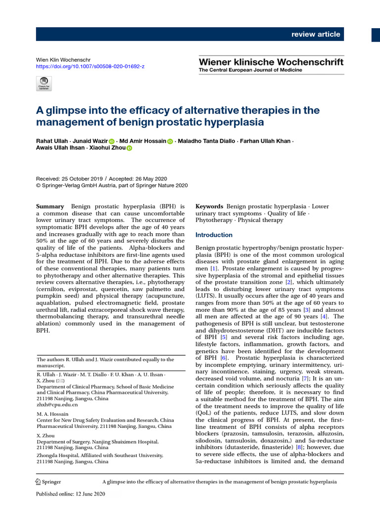 A Glimpse Into The Efficacy of Alternative Therapies in The Management ...