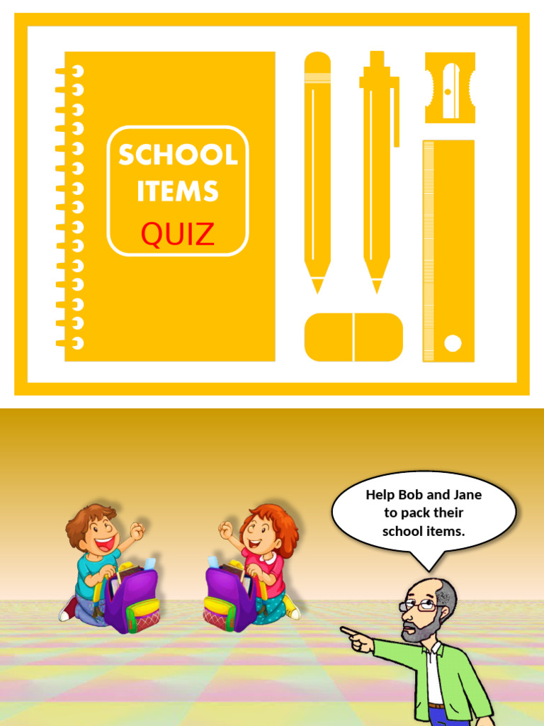 4 School - Items - Quiz | PDF | Writing Implements | Graphite