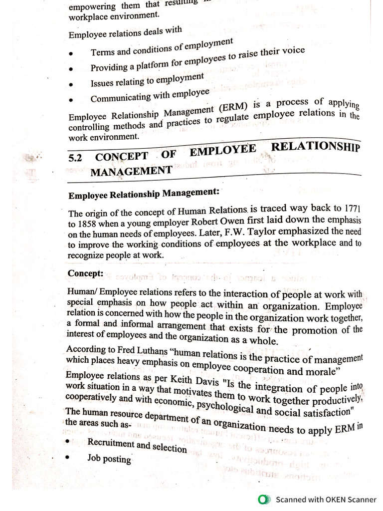 Concept of Emoloyee Relation | PDF