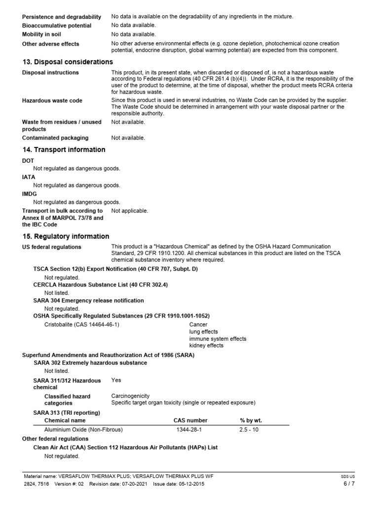 6 - PDFsam - 2824-VERSAFLOW THERMAX PLUS - (USA) | PDF | Dangerous ...