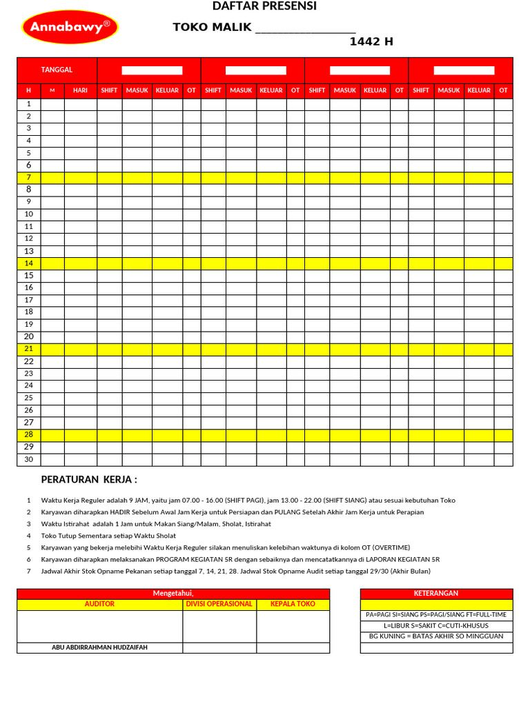 Daftar Presensi | PDF