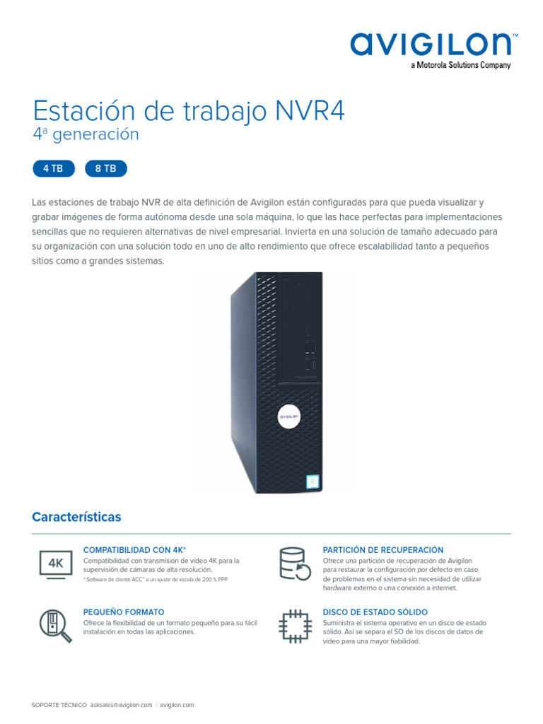 Avigilon nvr4 Workstation Datasheet Es R | PDF | Propiedad intelectual ...