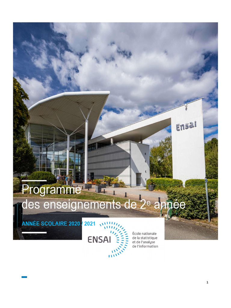Programme 2e année 2020/2021 ENSAI | PDF | Statistiques | Mathématiques