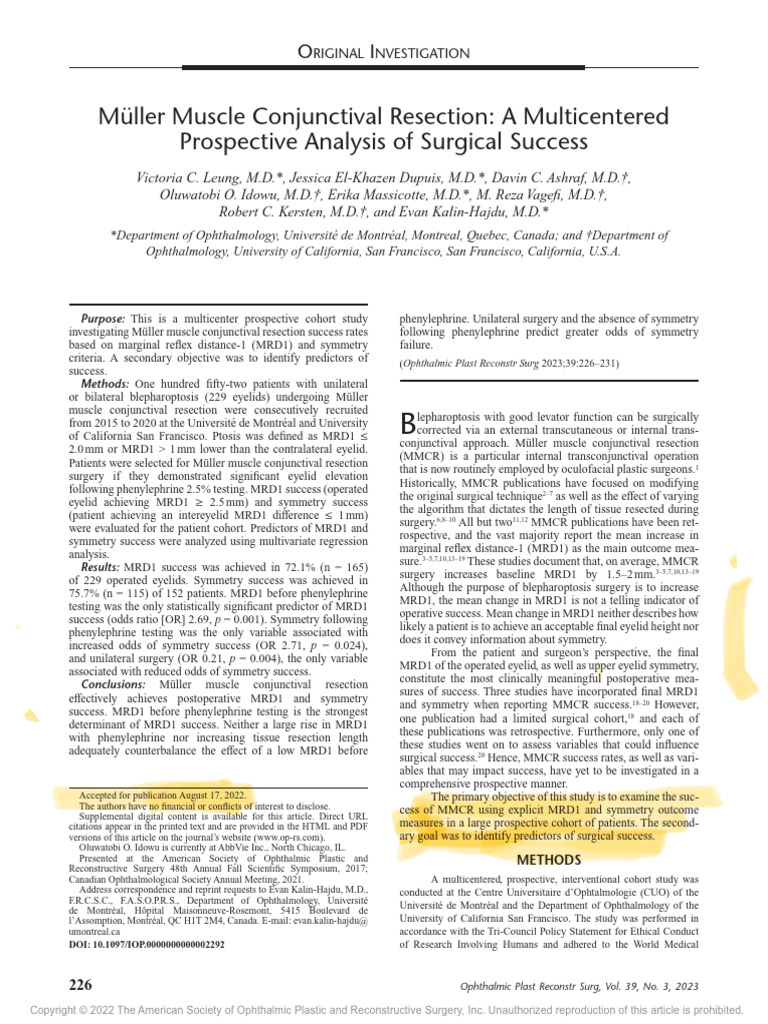 M Ller Muscle Conjunctival Resection A.5 | PDF