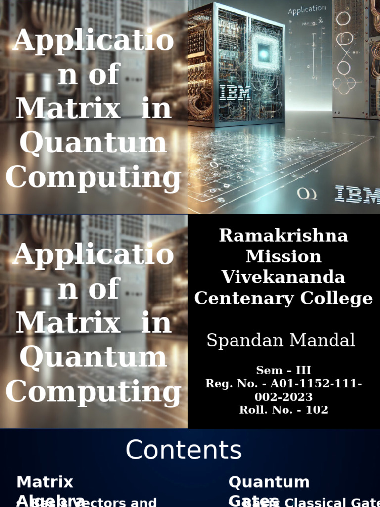 Application of Matrix in Quantum Computing | PDF | Matrix (Mathematics ...