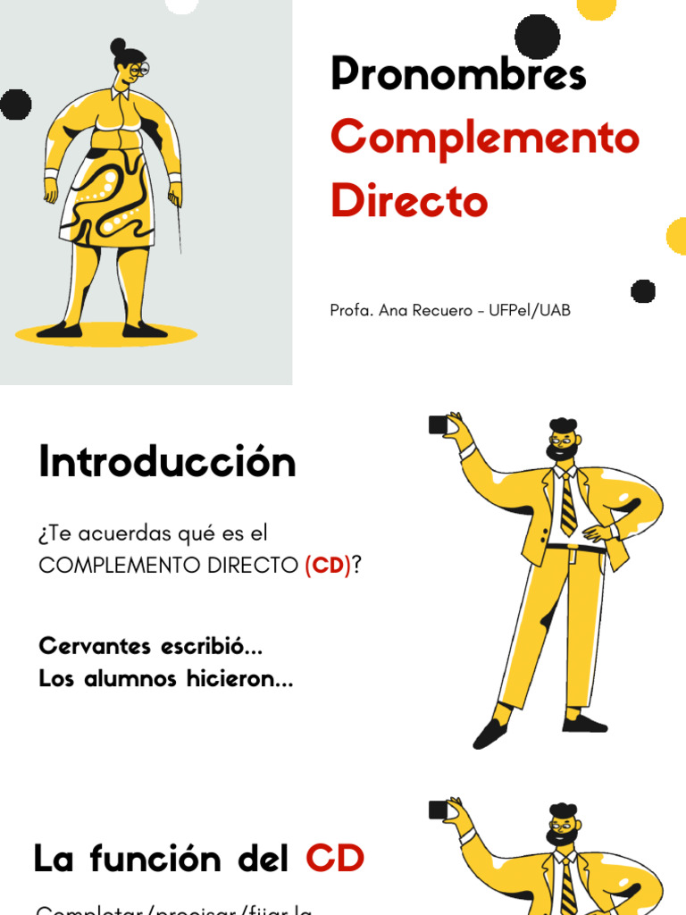 Pronombres Complemento Directo | PDF | Verbo | Objeto (gramática)