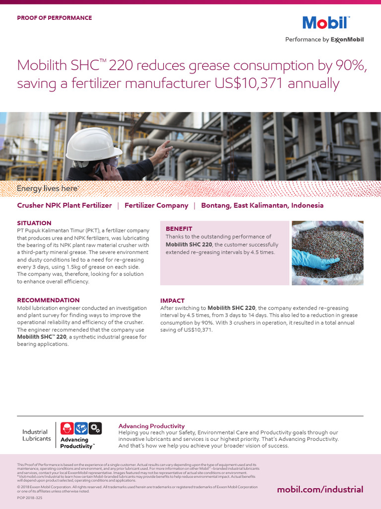 Mobilith SHC™ 220 Reduces Grease Consumption by 90% - Saving A ...