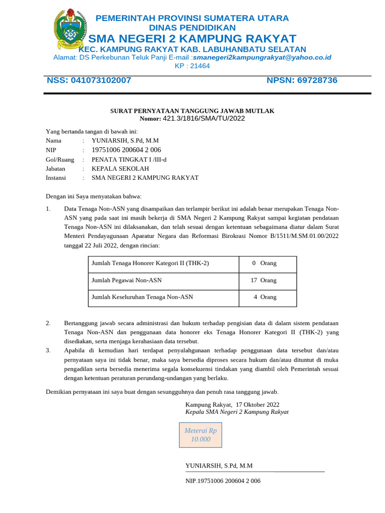 Format SPTJM Opd | PDF