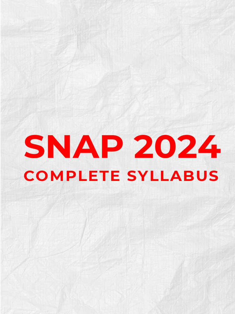 SNAP 2024 Exam Syllabus Overview | PDF | Multiple Choice | Reason