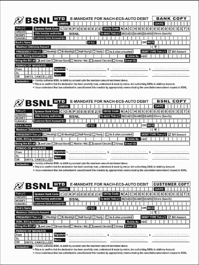 Merged ECS Form | PDF | Debit Card | Banks
