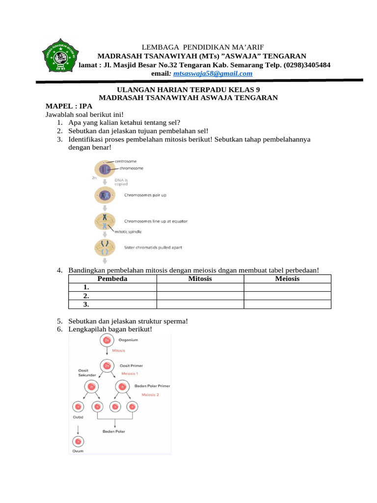 Soal Uht Ipa Kelas 9 | PDF