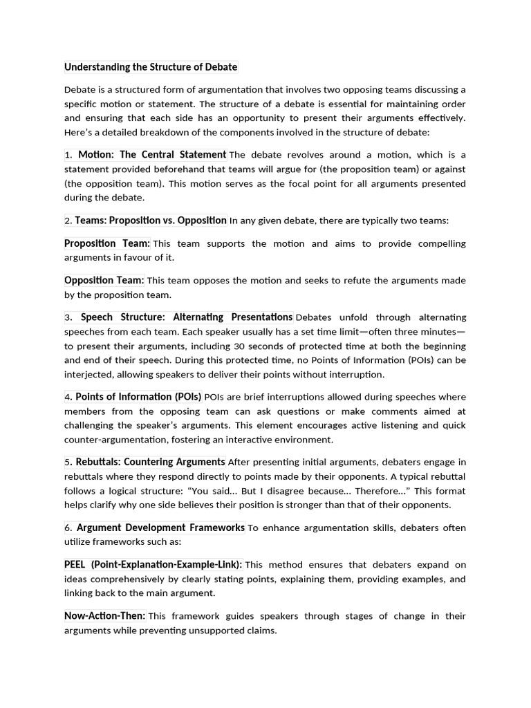 Understanding The Structure of Debate | PDF | Argument | Human ...