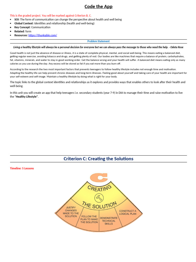 Code The App - Criterion C | PDF | Psychology
