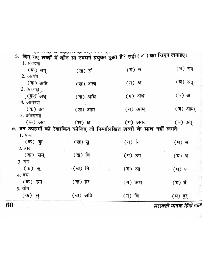 Hindi Grammar Objective Question (Ankit) | PDF