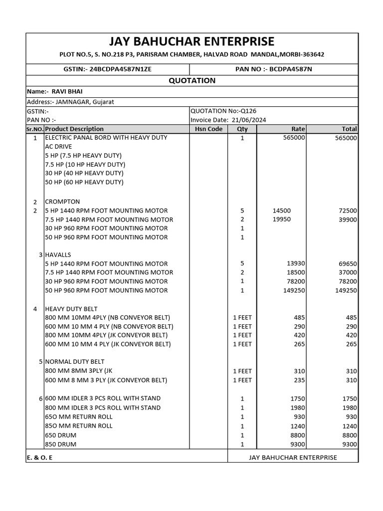 q126 - Ravi Bhai | PDF | Manufactured Goods