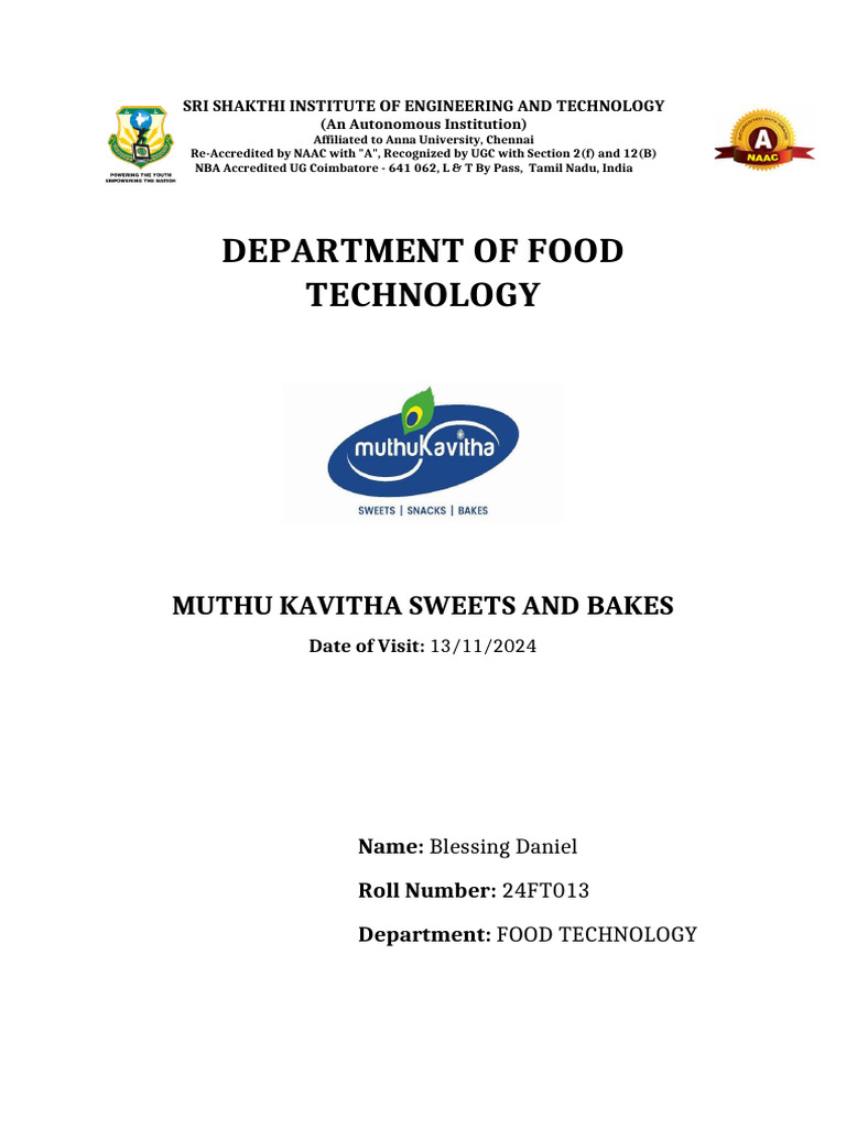 Blessing Daniel IV Report | PDF | Breads | Foods