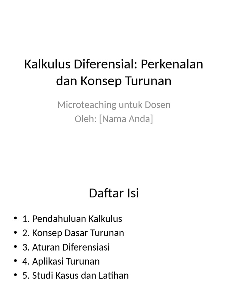 Kalkulus Diferensial Turunan Microteaching | PDF