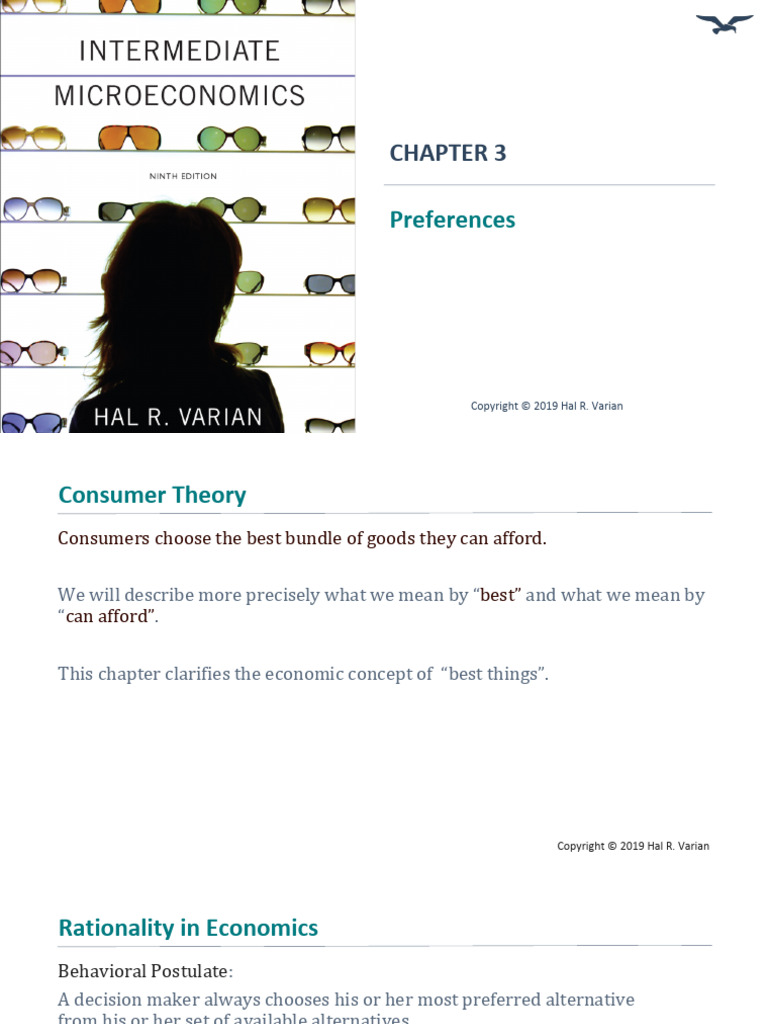 INTERMIC LPPT Ch3 Lecture | PDF | Economic Theories | Microeconomics