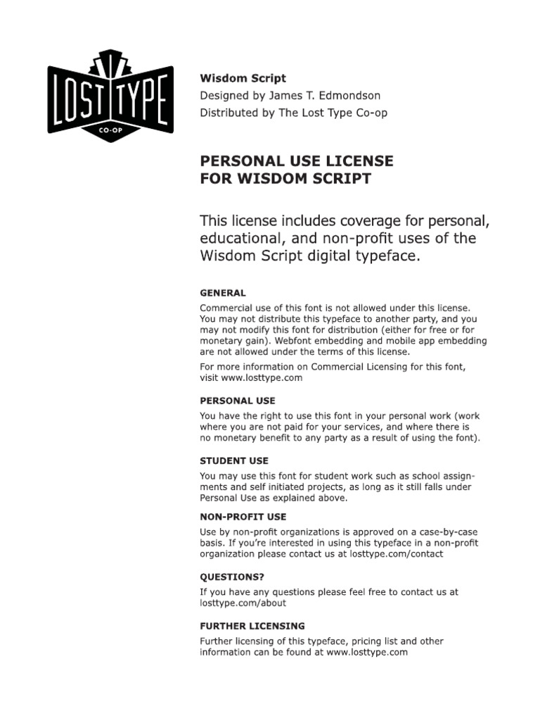 WisdomScript Personal License | PDF
