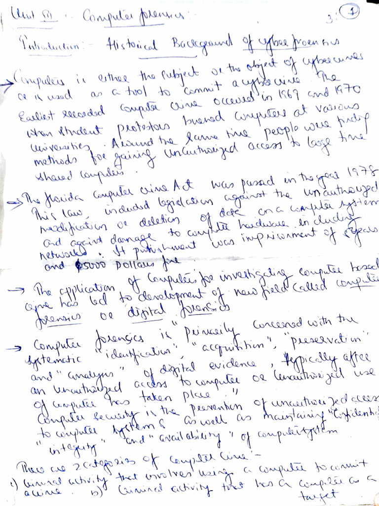 Unit 3 Computer Forensics. Cyber Security | PDF | Computer Forensics | Forensic Science