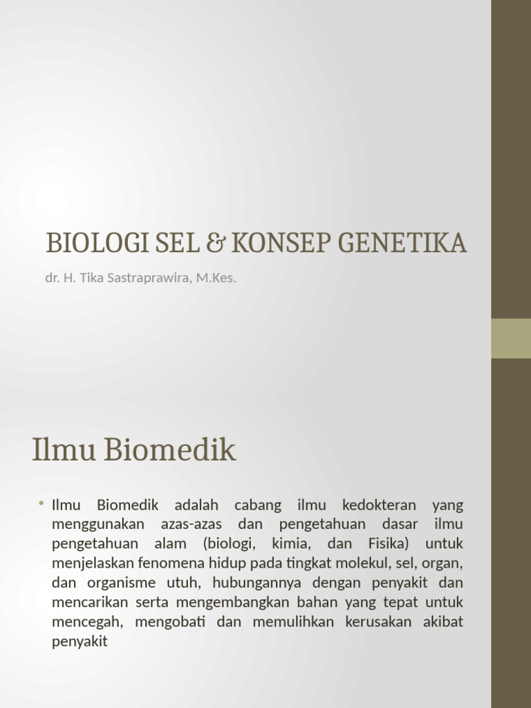 Biologi Sel & Konsep Genetika | PDF