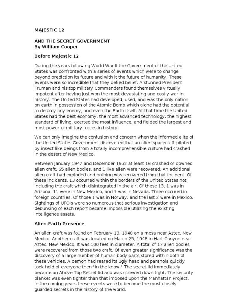 Majestic 12 | PDF | Central Intelligence Agency | National Security Agency