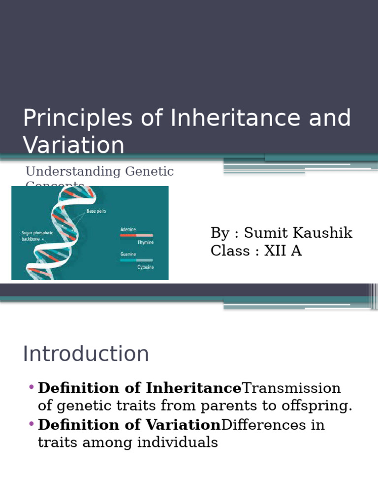 Inheritance and Variation in Genetics | PDF