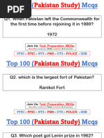 Top 100 General Knowledge Questions Pakistan | PDF | Pakistan | Nawaz ...