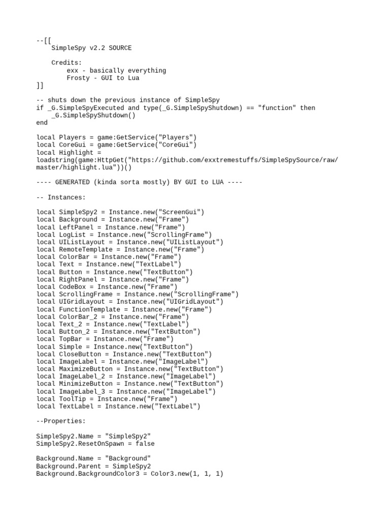 Simple_Spy_V2.2.lua | PDF | String (Computer Science) | Software Simple_Spy_V2.2.lua | PDF | String (Computer Science) | Software