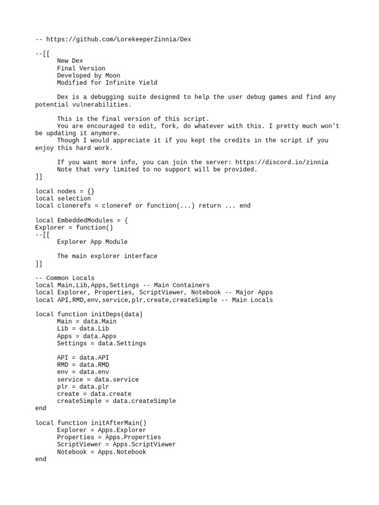 Dex Final Version - Lua | PDF | System Software | Computing