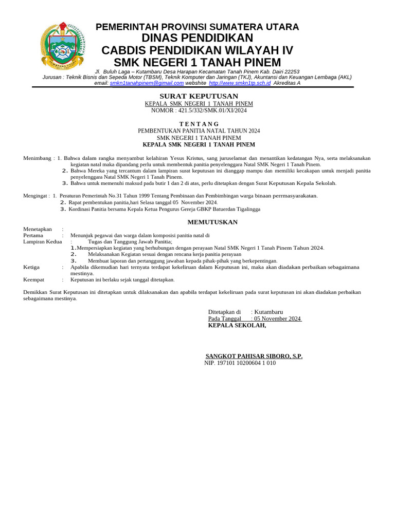 SK PANITIA NATAL Edit | PDF