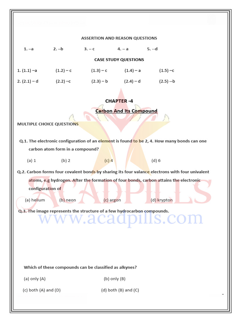Carbon and Its Compound NCERT Nichood Questions | PDF | Ion | Covalent Bond