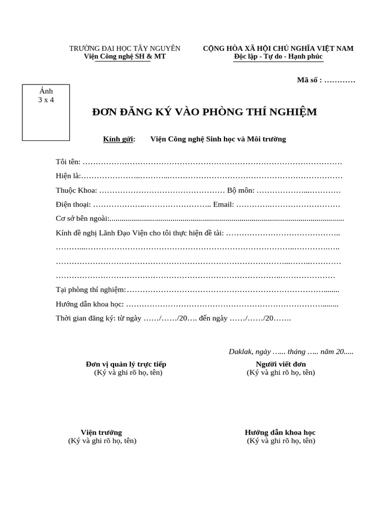Don Dang Ky Vao PTN | PDF