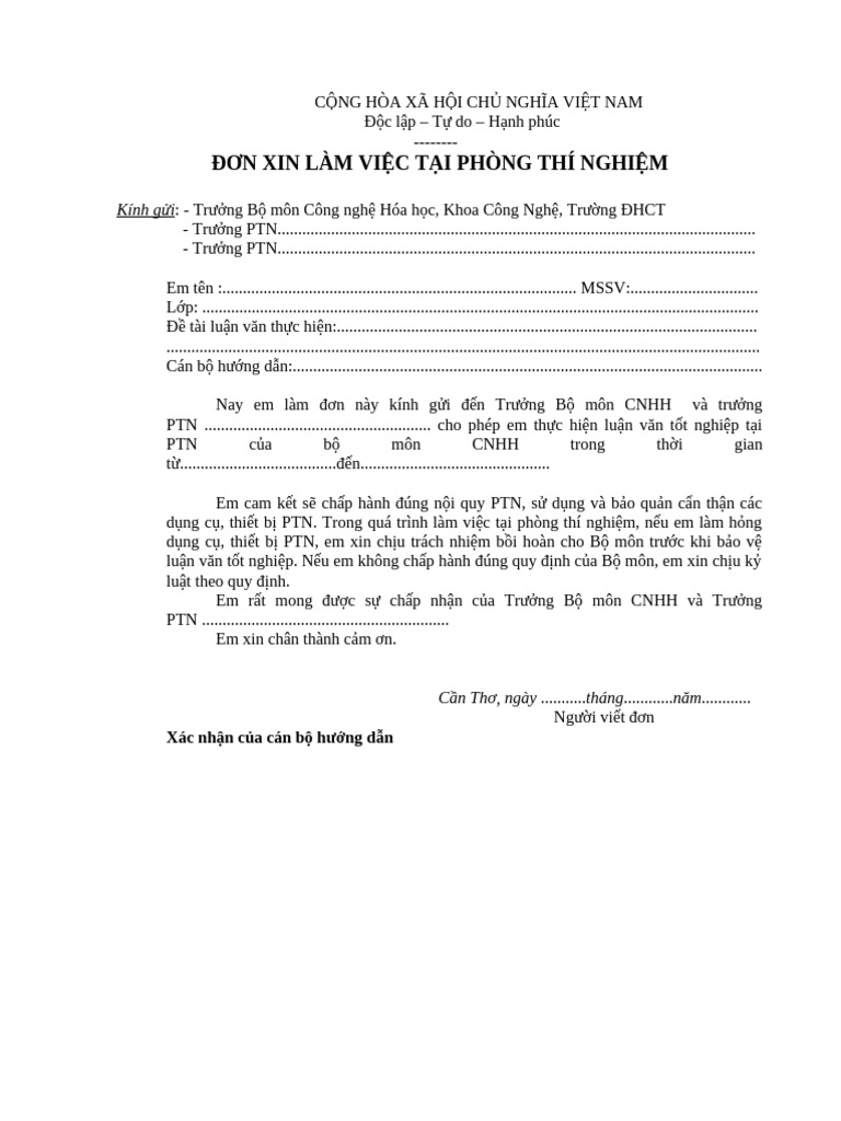 Don Xin Lam Viec Tai PTN | PDF