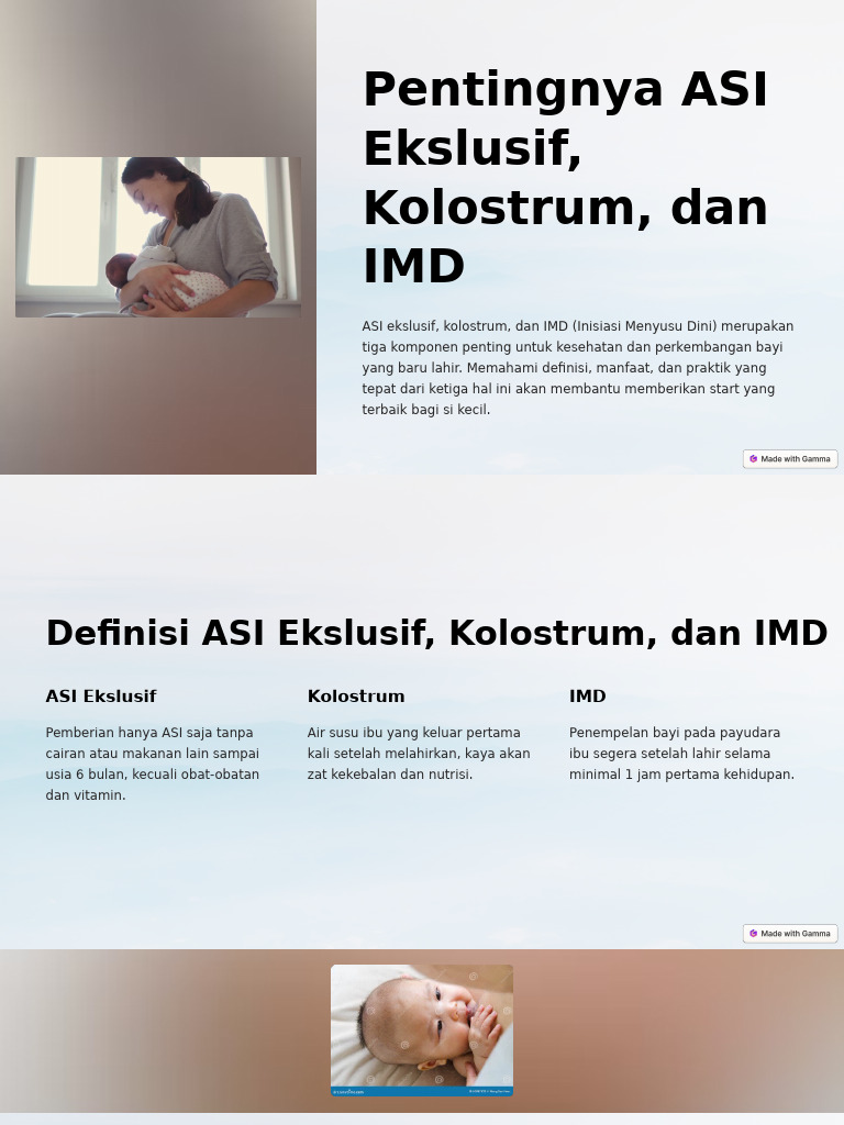 Pentingnya ASI Ekslusif Kolostrum Dan IMD | PDF