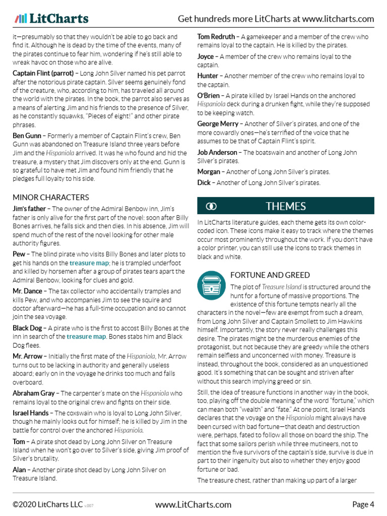 Treasure Island Character Guide | PDF | Treasure Island | Pirate Books