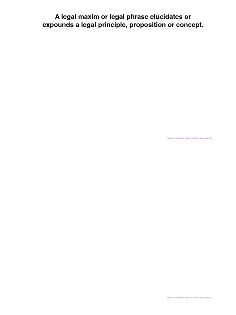 Legal Maxims | PDF | Statutory Interpretation | Precedent